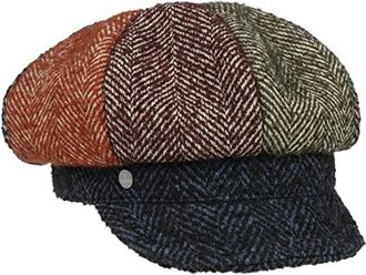 Lierys Casquette Gavroche Colour Herringbone Femme - Made in Italy Baker Boy pour avec visière, Doublure Hiver Automne-Hiver - Taille Unique Multicolore