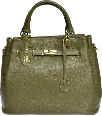 Anna Luchini Gr&uuml;n Rindsledertasche