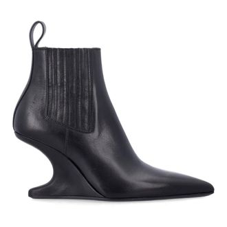 Rick Owens Stiefeletten mit Keilabsatz aus Leder - - Shoes - Damen - Schwarzk - 37 EU
