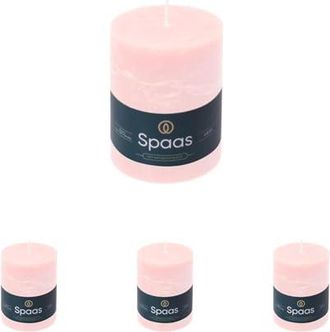Spaas Rustikale Stumpenkerze 80/110 mm 65St. - hellrosa (Packung mit 4)