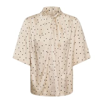 Soaked In Luxury Slarjana Ruching Blouse SS - Femme - Blouses et Chemises - Beige - Taille: 42 FR