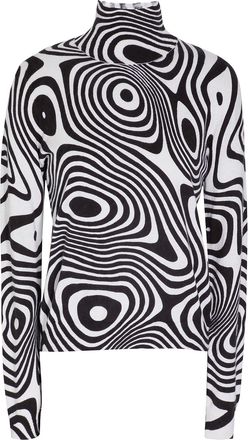 8 by YOOX ORGANIC COTTON PRINTED MOCK NECK KNITTED SWEATER
