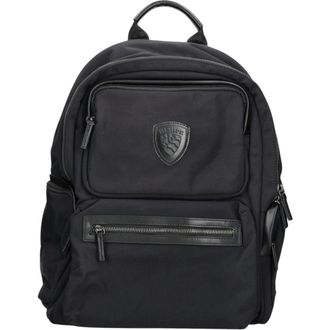 Blauer PU/Cotton Polyester Rucksack - - Bags - Herren - Schwarzk - ONE SIZE