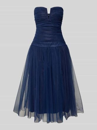 Lace & Beads Knielanges Cocktailkleid mit V-Ausschnitt