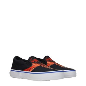 Marcelo Burlon Mens Black Fabric Slip-On Loafers