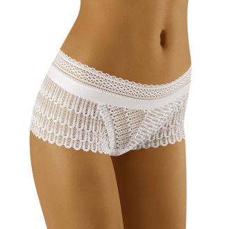 Wolbar Damen Hipsters Unterhose Unterw&auml;sche Ajour-Spitze WB419, Wei&szlig;,L