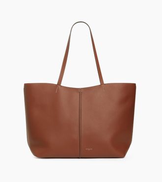 Le Tanneur Sac cabas grand mod&egrave;le Hortense en cuir grain&eacute; double face