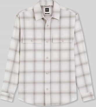 HUGO BOSS Relaxed Fit Hemdjacke aus Woll-Mix Modell C-OWEN-K-2PP-263