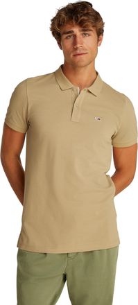 Tommy Jeans TJM Slim Placket Polo EXT S/S Polo Mens, Beige (Relic Tan), 3XL