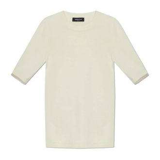 Fabiana Filippi Femme, Pulls, Beige, Taille: 40 FR Top avec Fil Lurex sur les Manches