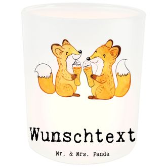 Mr. & Mrs. Panda Personalisiertes Windlicht Fuchs Bester Halbbruder der Welt - Personalisierte Geschenke, Familie, Kerzengl&auml;ser, f&uuml;r, Windglas, Geschwister, Windlichtg