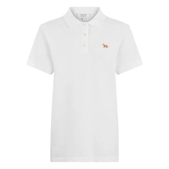 Maison Kitsun&eacute; Baumwoll-Polo mit kurzen &Auml;rmeln - - Tops - Damen - Wei&szlig; - L