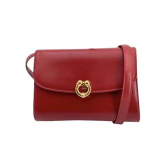 Gucci Pre-owned Vintage Rotes Leder Gold Druckverschluss Umh&auml;ngetasche - - Pre-owned - Damen - Rot - ONE SIZE