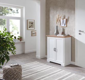 Möbelando Kommode Jasmin in Artisan/Weiß mit 2 Türen und 2 Einlegeböden. Abmessungen (BxHxT) 93x102x41 cm