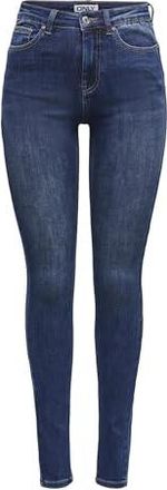 Only Onllulu Hw Skinny Push Up Mas090 BF DNM, Bleu fonc&eacute; Denim, XS / 32L Femmes