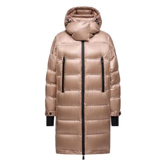 Moncler Femme, Manteaux, Rose, Taille: 40 FR Rochelairs Long Down Jacket