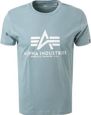 Alpha Industries Herren T-Shirt blau Baumwolle