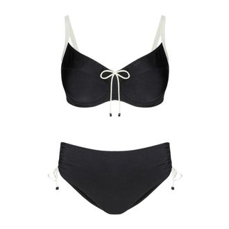 Fiorella Rubino Zweiteiliger Bikini mit kontrastierenden Details - - Swimwear - Damen - Schwarzk - L