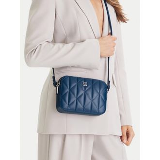 Calvin Klein Handtasche Calvin Klein Quilted Double Zip Camera Bag LV04F3328G Blau
