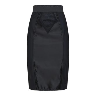 Dolce & Gabbana Femme, Jupes, Noir, Taille: 42 FR Jupe en dentelle et satin