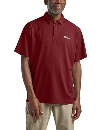 Jack Wolfskin Delgami Polo M T-Shirt, Deep Ruby, L Hommes