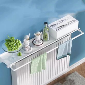 Generic 150 cm schwimmendes wei&szlig;es Heizk&ouml;rperregal ohne Bohren, stilvolle Heizk&ouml;rperaufbewahrung f&uuml;r Badezimmer, Wohnzimmer, Schlafzimmer, praktische L&ouml;sung f