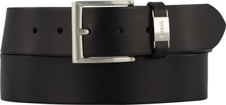 HUGO BOSS Herren Gürtel schwarz Glattleder