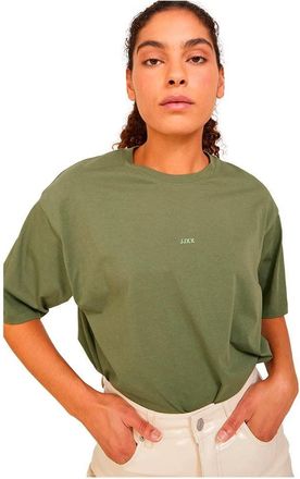 Jack & Jones Damen Jjxx Jxandrea Loose Every Logo Tee Noos T Shirt, Four Leaf Clover/Print:loden Frost Jjxx Logo, L EU