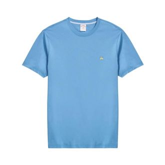 Brooks Brothers Homme, Tops, Bleu, Taille: L T-shirt ras du cou en coton Supima d&eacute;lav&eacute; avec logo