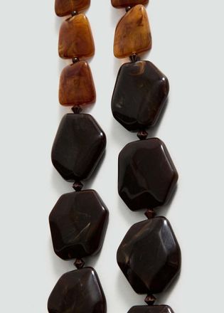 Mango Collier double perles marron - Femme - Taille unique - MANGO