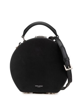Saint Laurent petit sac à main Mica Hatbox en cuir (2018) - Noir