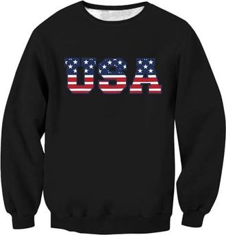 Generic Pull à manches longues pour homme - Imprimé lettres américaines - Sweat à capuche rétro à col rond - Coupe ample - Pour le travail - Vêtements de spor