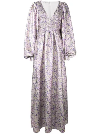 Stella McCartney robe longue &agrave; fleurs - Violet