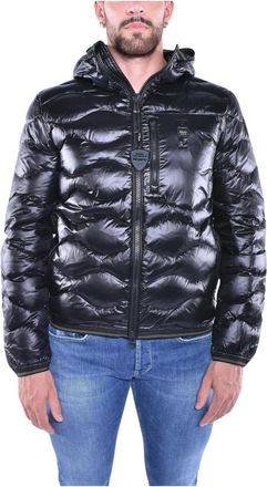 Blauer Homme, Vestes, Noir, Taille: XL Veste Légère Matelassée à Capuche Wave