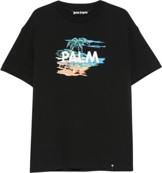 Palm Angels Palm Island T-Shirt - - Tops - Herren - Schwarzk - S