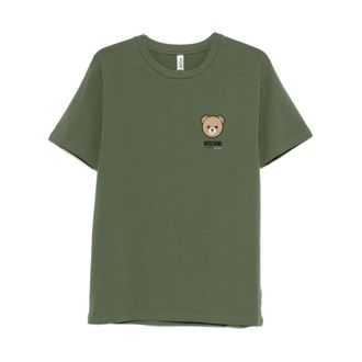 Moschino Gr&uuml;nes T-Shirt mit Teddyb&auml;r-Logo-Druck - - Tops - Herren - Gr&uuml;n - S
