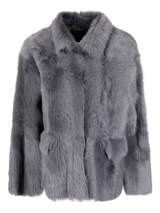 DESA 1972 veste en fourrure artificielle à manches longues - Gris