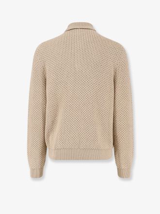 Loro Piana Mens Linen And Cashmere Blend Sweater Beige