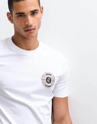 HUGO BOSS HUGO - Red - T-shirt imprim&eacute; sur le devant - Blanc