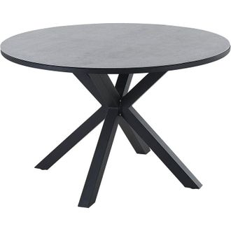 Beliani Beliani - Table de Jardin Moderne 120 cm avec Aluminium et Verre Gris et Noir Maletto