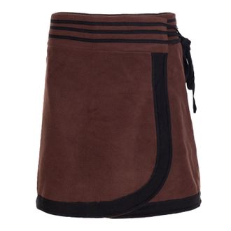 vishes Alternative Bekleidung - Thermorock Warmer Damen Winterrock kurz Wickelrock aus ECO-Fleece braun