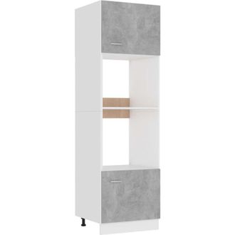 vidaXL Vidaxl - Mikrowellenumbauschrank Betongrau 60x57x207 cm Holzwerkstoff