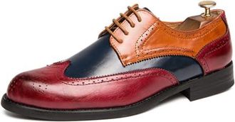 Generic Hommes en Cuir Brogue Confort Chaussures Habillées Mode Décontractée Oxford pour Bureau Travail Marche Entreprise,Rouge,43 EU