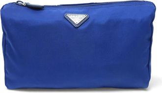 Prada Clutches - NEUE PRADA TOILETTENETZ NECESSAIRE TESSUTO 1NA012 - Gr. unisize - in Blau - f&uuml;r Damen