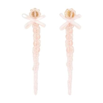 Simone Rocha Womens Petite Bow Drip Earrings Crystal Pink Others Jewelry-Watches