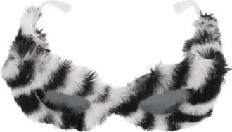 Valiclud Lunettes de Soleil Femme OEil de Chat Peluche à Motif Zèbre Lunettes de Fête Originales avec Protection Uv pour Célébrations et Cosplay