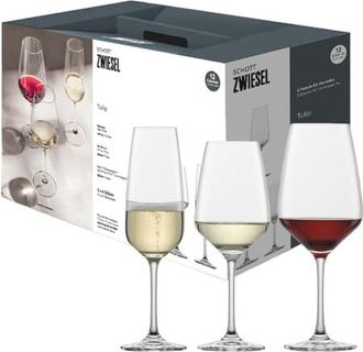 Schott Zwiesel Allround Set Tulip (12er-Set), zeitlose Weingläser und Sektgläser im Set, spülmaschinenfeste Tritan-Kristallgläser, Made in Germany (Art.-Nr. 124336)