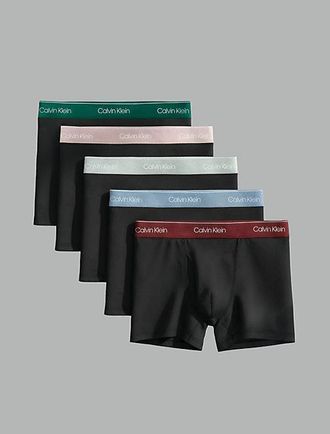 Calvin Klein 5er-pack Boxershorts Mit Abn&auml;her Und Relaxter Passform - Icon Cotton Stretch - Black Bodies W/ Turf/fall Berry/fro - Herren - XS