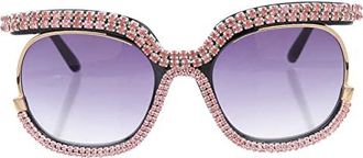 Hemoton Lunettes de Soleil Rhinestone Unisexes Rose Lunettes de F&ecirc;te Cr&eacute;atives et L&eacute;g&egrave;res pour Photos Soir&eacute;es et Plages