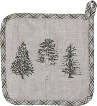 Clayre & Eef Topflappen Untersetzer Topfuntersetzer 20x20cm beige/grün Baumwolle Shabby